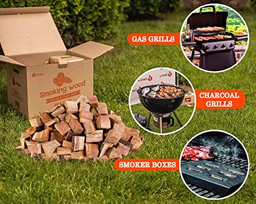 Fire Starter 60+ pc XXL Size - Сharcoal fire Starters - Better Than Lighter Cubes and Firestarter Squares and Zorestar Apple Wood Chunks - 10-12lb of Smoking Wood for Grilling and BBQ