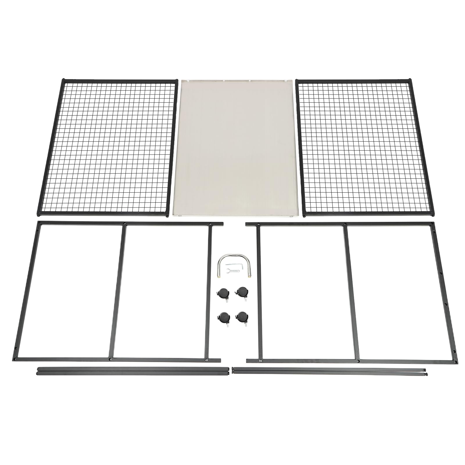 Ghankopd Outdoor Grill Cart Double-Shelf Movable Cooking Table,Outdoor Dining Cart with Storage and Spice Rack for Kitchen or Backyard Patio Indoor(33.46" L×19.49" W) (Style-B)