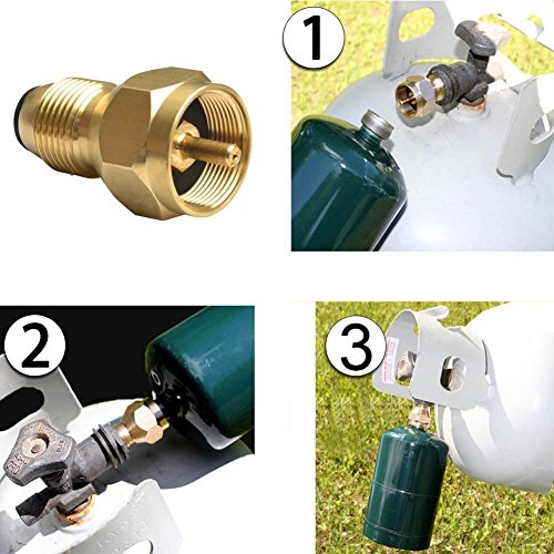 Onlyfire Universal Propane Tank Refill Adapter- Solid Brass Regulator Valve Accessory for all 1 LB Tank Small Cylinders