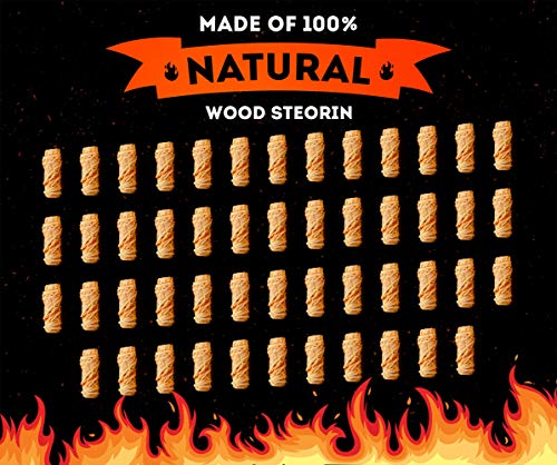 Fire Starter 60+ pc XXL Size - Сharcoal fire Starters - Better Than Lighter Cubes and Firestarter Squares and Zorestar Apple Wood Chunks - 10-12lb of Smoking Wood for Grilling and BBQ