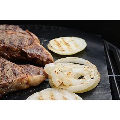 RSVP International Barbeque Grilling Collection Easy Clean, Dishwasher Safe BBQ, Mat 15.75x13, 2 Piece Set, Non-Stick, Black