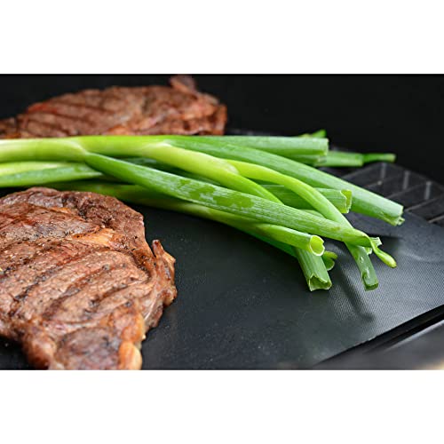 RSVP International Barbeque Grilling Collection Easy Clean, Dishwasher Safe BBQ, Mat 15.75x13, 2 Piece Set, Non-Stick, Black