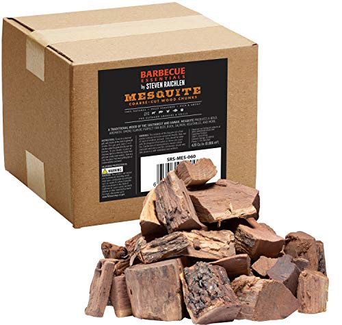 Steven Raichlen's Project Smoke Smoking Wood Chunks (Mesquite) - 5 Pound Bag Kiln Dried BBQ Large Cut Chips- All Natural Barbecue Smoker Chunks- 420 cu. in. (0.006m³) (May Receive in a Bag or Box)