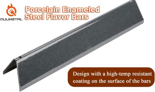QuliMetal 24.5 Inch Flavorizer Bars and SUS304 34.5 Inch Grill Burner for Weber Genesis 300, E310 E320 S310 S320 (with Side Control Panels), Replaces Weber 7540 67722 67820