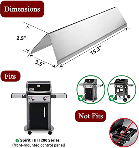QuliMetal SUS304 Flavor Bars and Grill Burner for Weber Spirit 200 and II 200 Series Grills, Spirit E210, E220, S210, S220 (with Front Control Knobs)