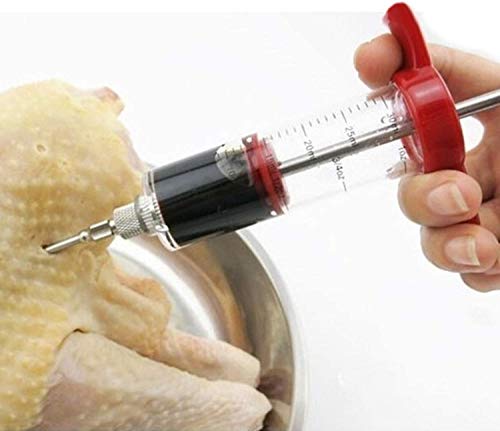 SFASTER Turkey Injector Syringe, Meat Injector Syringe, Flavor Needle Turkey Pork BBQ Steak Meat sauces Syringes marinades Kitchen Accessories, Meat Injector