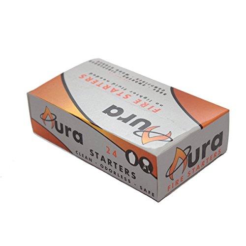 Aura BBQ All Natural Charcoal Barbeque Fire Starters, 24-Count for Big Green Egg, Kamado Joe, Primo Grill, Vision Grill, Weber Kettle, Fireplaces, Camp Fires and More!