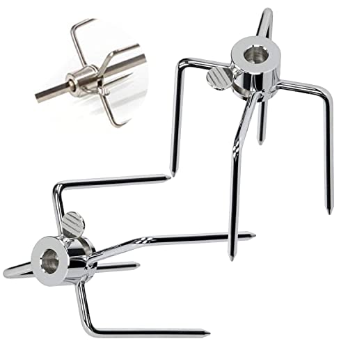 Stainless Steel Grill Rotisserie Meat Forks BBQ Grill Rotisserie Spit Meat Forks Replacement 4-Prong-Fits for 5/16" square rotisserie spit