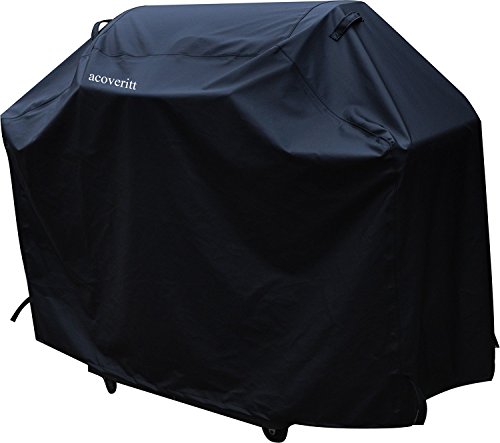 a1cover Grill Cover, Heavy Duty Waterproof Barbeque Grill Covers Fits Weber, Holland, Jenn Air, Brinkman, Char Broil, Medium 58" Included Grill Mat(Black