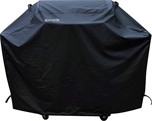 a1cover Grill Cover, Heavy Duty Waterproof Barbeque Grill Covers Fits Weber, Holland, Jenn Air, Brinkman, Char Broil, Medium 58" Included Grill Mat(Black