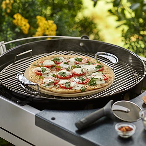 Weber Gourmet BBQ System Pizza Stone with Carry Rack,16.7" Long