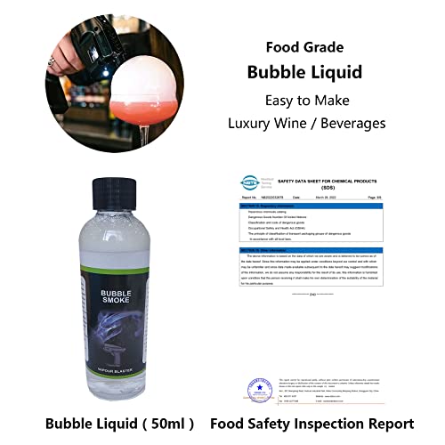 XUORUCYOS Cocktail Smoker Kit, Handheld Smoked Bubble Gun,Smoke Generator Tool, Herb Extract Essential Oil Smoker, USB Charging Bubble Gun for Cocktail Drink,Whiskey,Meat, Pizza and Food Cooking
