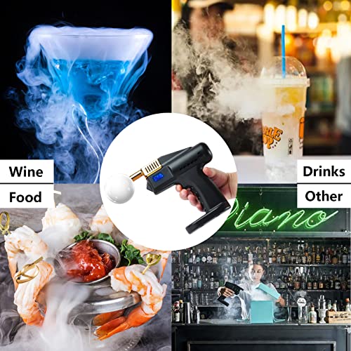 XUORUCYOS Cocktail Smoker Kit, Handheld Smoked Bubble Gun,Smoke Generator Tool, Herb Extract Essential Oil Smoker, USB Charging Bubble Gun for Cocktail Drink,Whiskey,Meat, Pizza and Food Cooking