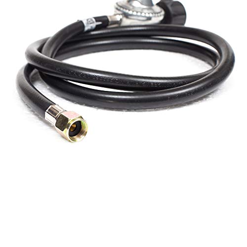 Mabel Home 6 Feet Low Pressure Propane Regulator with CSA Certified LPG Hose Most LP Gas Grill, Heater and Fire Pit Table, 3/8 Female Flare Nut
