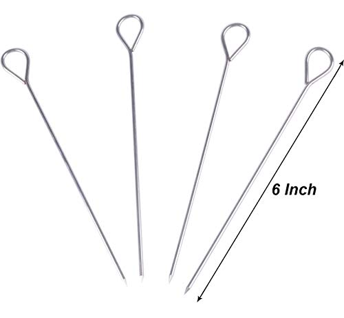 HONSHEN 30 pcs 6 inches Turkey Lacers for Trussing Turkey,Stainless Steel Skewers Turkey Pins for Trussing Turkey and Poultry