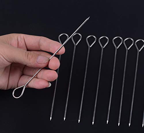 HONSHEN 30 pcs 6 inches Turkey Lacers for Trussing Turkey,Stainless Steel Skewers Turkey Pins for Trussing Turkey and Poultry