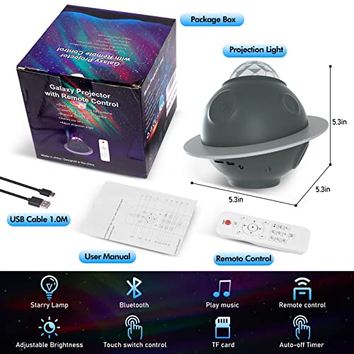 Star Projector with Remote Touch Control,Bluetooth Music Speaker & White Noise Galaxy Light Projector, LED Night Light for Kids Adults,for Home Decor Bedroom,Ceiling,Party