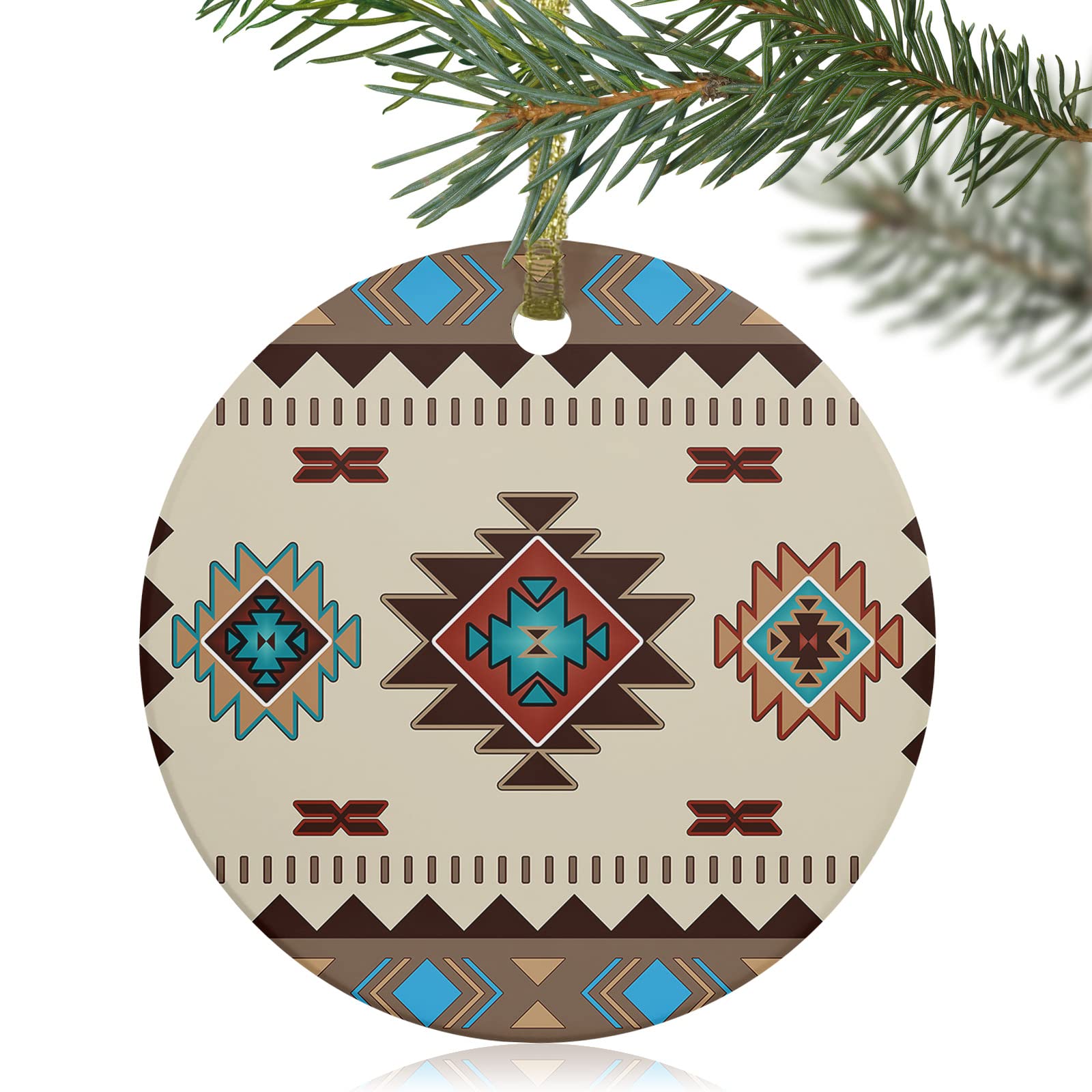 Multicolor Boho Ornament Thanksgiving Christmas Ornaments,Personalized Pendant for Halloween Xmas Thanks Day Home Decor,Women/Men Gifts Decoration,Western Southwest Native American Indian