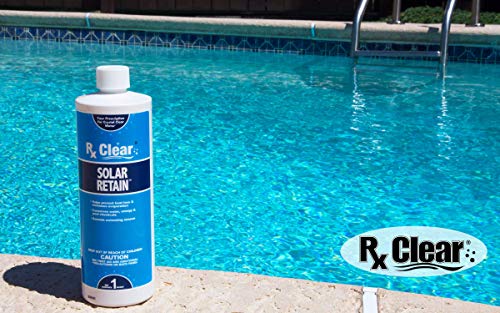 Rx Clear Solar Retain | Liquid Pool Cover | Easy Method to Reduce Water, Heat & Chemical Loss in Swimming Pools | Traditional Solar Cover Alternative | 1 Quart Bottles | 2 Pack