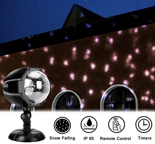 UPODA LED Snowfall Projector Lights Outdoor Christmas Snowfall Light Waterproof with Wireless Remote for Garden House Xmas, Valentineās Day, Wedding, Parties