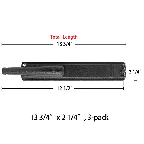 BBQ funland CB4901 (3-pack) Cast-Iron Grill Pipe Burner Replacement for Charbroil, Centro, Front Avenue, Costco Kirkland and others
