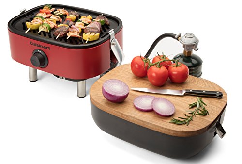 Cuisinart CGG-750 Portable, Venture Gas Grill, Red & CMD-108 Melting Dome, 9",Stainless steel