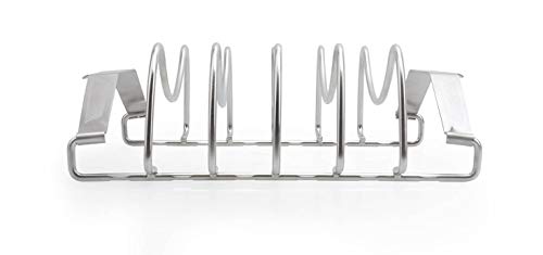 Everdure Rib Rack for Smoking and Grilling, Stainless Steel Meat Rack for Charcoal or Smoker Grill with Easy Grip Handles, Great for Whole Roasts or Racks of Ribs, Dishwasher Safe