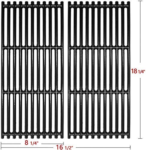 Hongso 18 1/4 inch Coated Cast Iron Grill Grates for Charbroil 463241013, 463241014, 466241013, 463243812, 466241014, 463270612, G526-0007-W1, Tru-Infrared 2 Burner Grills, PCB007