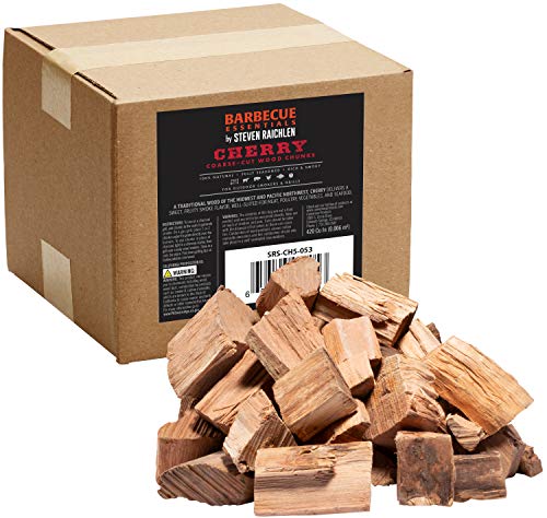 Steven Raichlen's Project Smoke Smoking Wood Chunks (Cherry) - 5 Pound Bag Kiln Dried BBQ Large Cut Chips- All Natural Barbecue Smoker Chunks- 420 cu. in. (0.006m³) (May Receive in a Bag or Box)