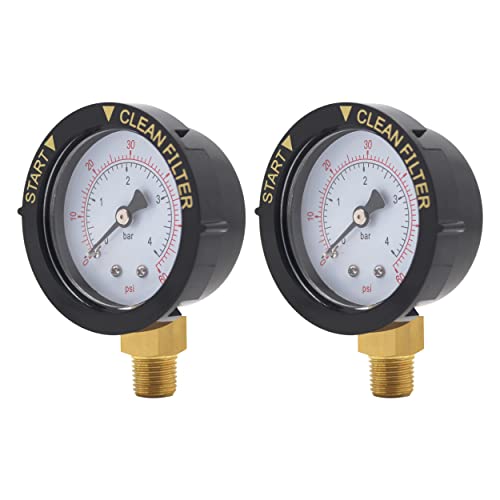 TIROAR 98209800 Manual Air Relief Valve with Pressure Gauge Replacement for Pentair Pool and Spa Filter (2Pack)