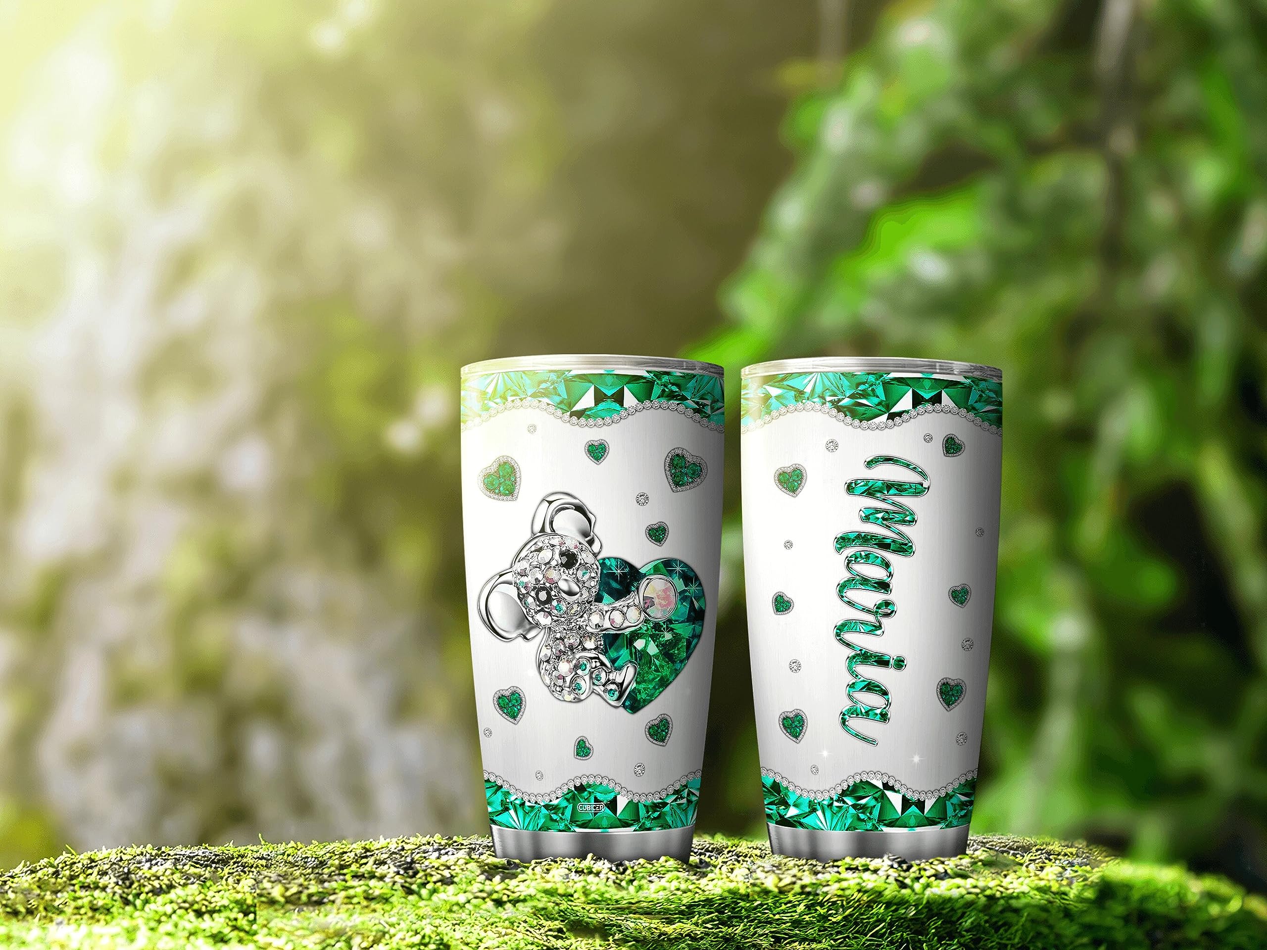 Personalized Coffee Tumblers Koala Travel Mugs For Adults Kids Custom Name Personal Double Walled Insulated Drinking Tea Cup Birthday Gifts, Tumbler 20 oz/30 oz Stainless Steel, Durable Insulated