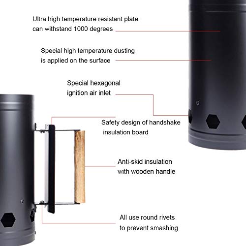TOTOU Barbecue Tools Fast Charcoal Ignition Barrel Carbon Stove Outdoor Barbecue Fire Bamboo Chimney Starter