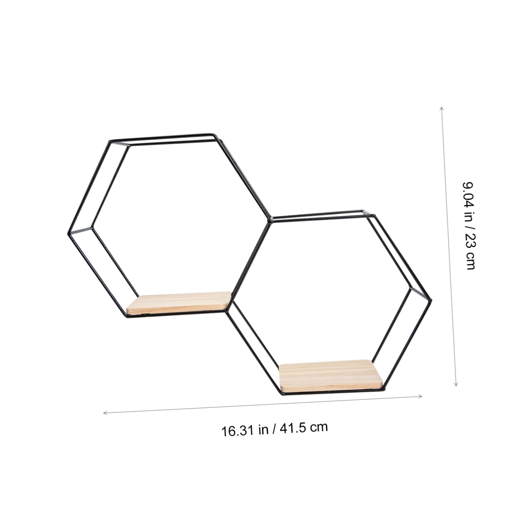 Garneck Wall Shelf Norse Decor Decorative Floating Shelf Modern Geometric Shelves Hexagon Floating Shelves Metal Corner Shelves Wall-Mounted Hexagon Floating Shelf Organizer Iron Small
