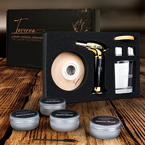 Cocktail Smoker Kit with Torch & Four Wood Chips for Whiskey Cocktails & Bourbon - Old Fashioned Smoker Kit and Whiskey Infuser Smoker Kit (Butane Not Included)