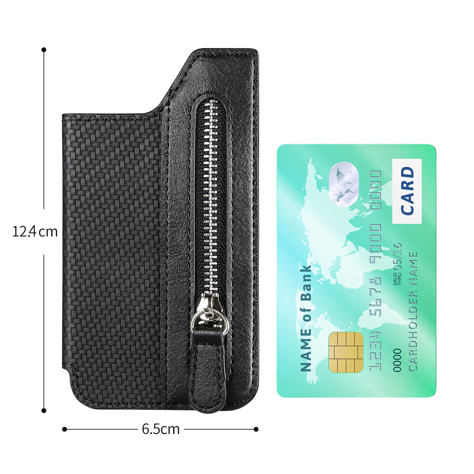 Yohulod Flip Leather Phone Wallet Stick On, Adhesive Credit Card Pocket with Adjustable Stand Function for Back of Most Phone Case Suitable for iPhone and Android (Brown)
