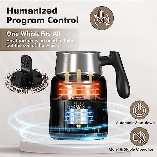 Milk Frother, Multi Function Intelligent Milk Frother 13.5OZ/400ML Digital Screen Smart Touch Control Milk Cafe Warmer Detachable Jug Dishwasher Safe, for Latte Cappuccino Hot Chocolate (L9)