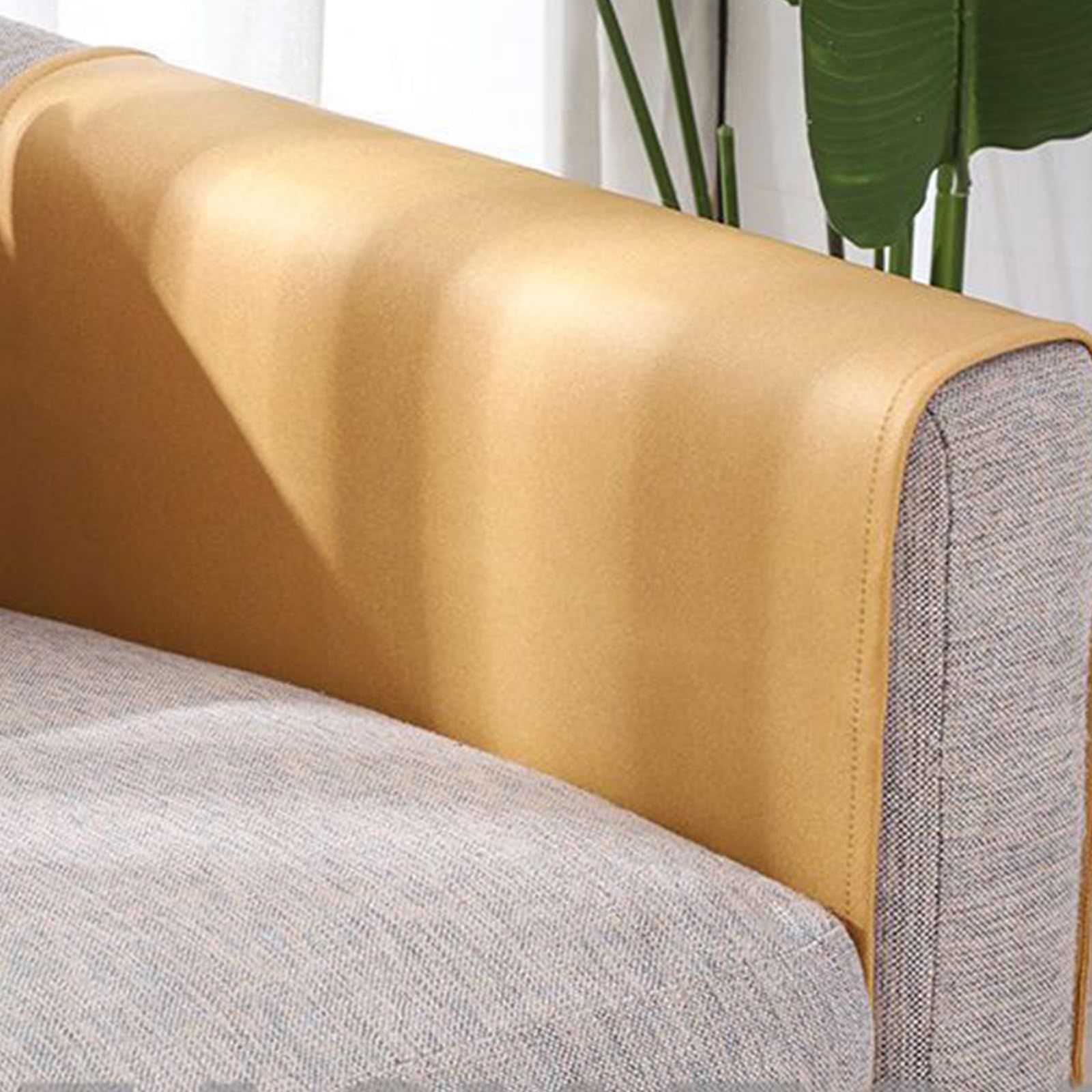 ichuanyi 2023 New Couch Arm Covers,Pet Armchair Slipcover for Couch with 3 Pockets for TV Remote Control,Non-Slip Sofa Arm Covers Washable Sofa Armrests Covers for Living Room (Yellow)