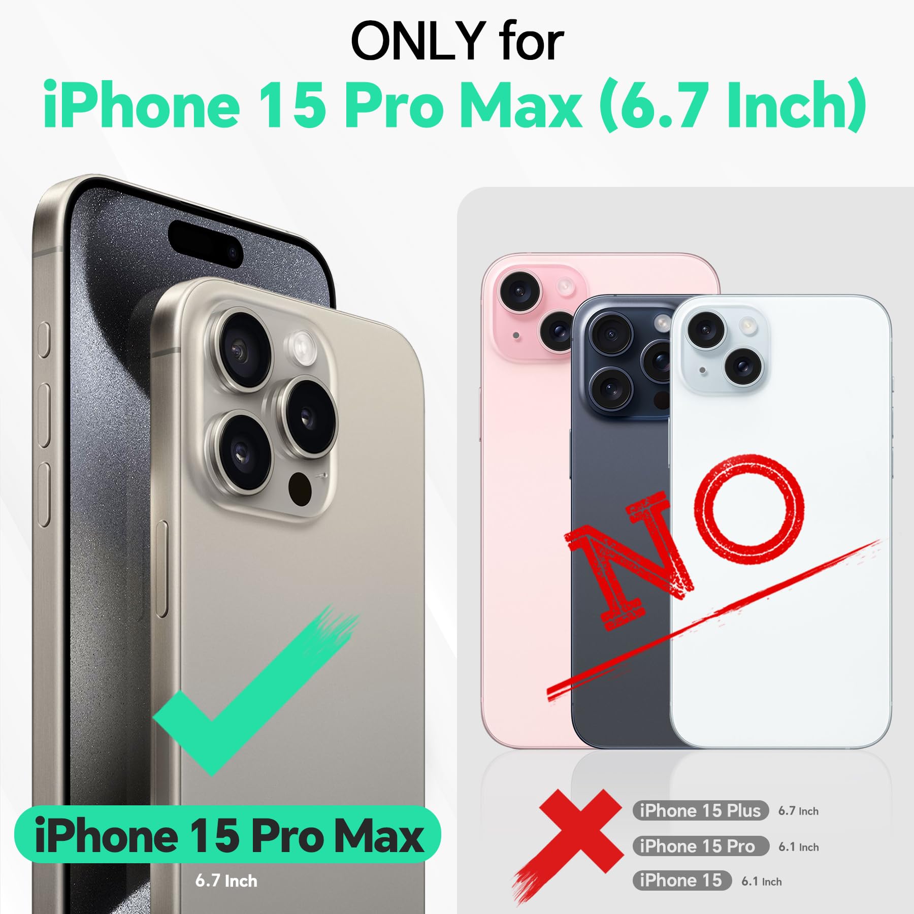 TUCCH Wallet Case for iPhone 15 Pro Max, [Removable] Stand RFID Blocking 4 Card Slots Wireless Charging Protective Case, 2-in-1 Detachable PU Leather Folio Compatible with iPhone 15 Pro Max, Dark Red