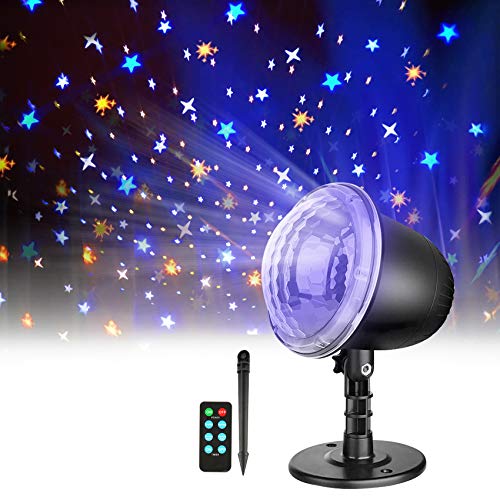 Star Projector, Night Light Projector for Kids, Outdoor Indoor Holiday Projector Lights with Remote Control, Waterproof LED Projector Landscape Light for Bedroom Garden Wedding Party Christmas Gift