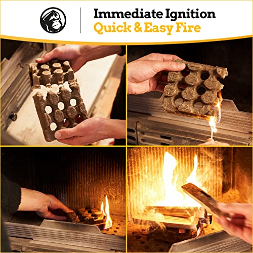 Mountain GRILLERS Natural Firelighters - Fire Starters for Wood Burner Log Burner Fireplace Pizza Oven BBQ - Indoor & Outdoor Brick Eco Fire lighters