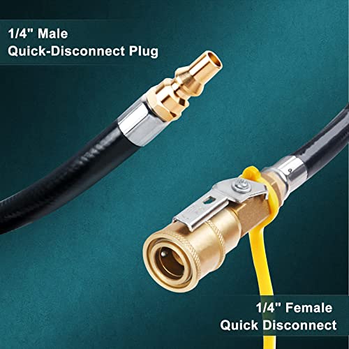 GASPRO 20ft RV Propane Quick Connect Hose - Low Pressure Extension Hose with 1/4" Disconnect Fittings - Ideal for Gas Grills, Griddles, Stoves, Fire Pits