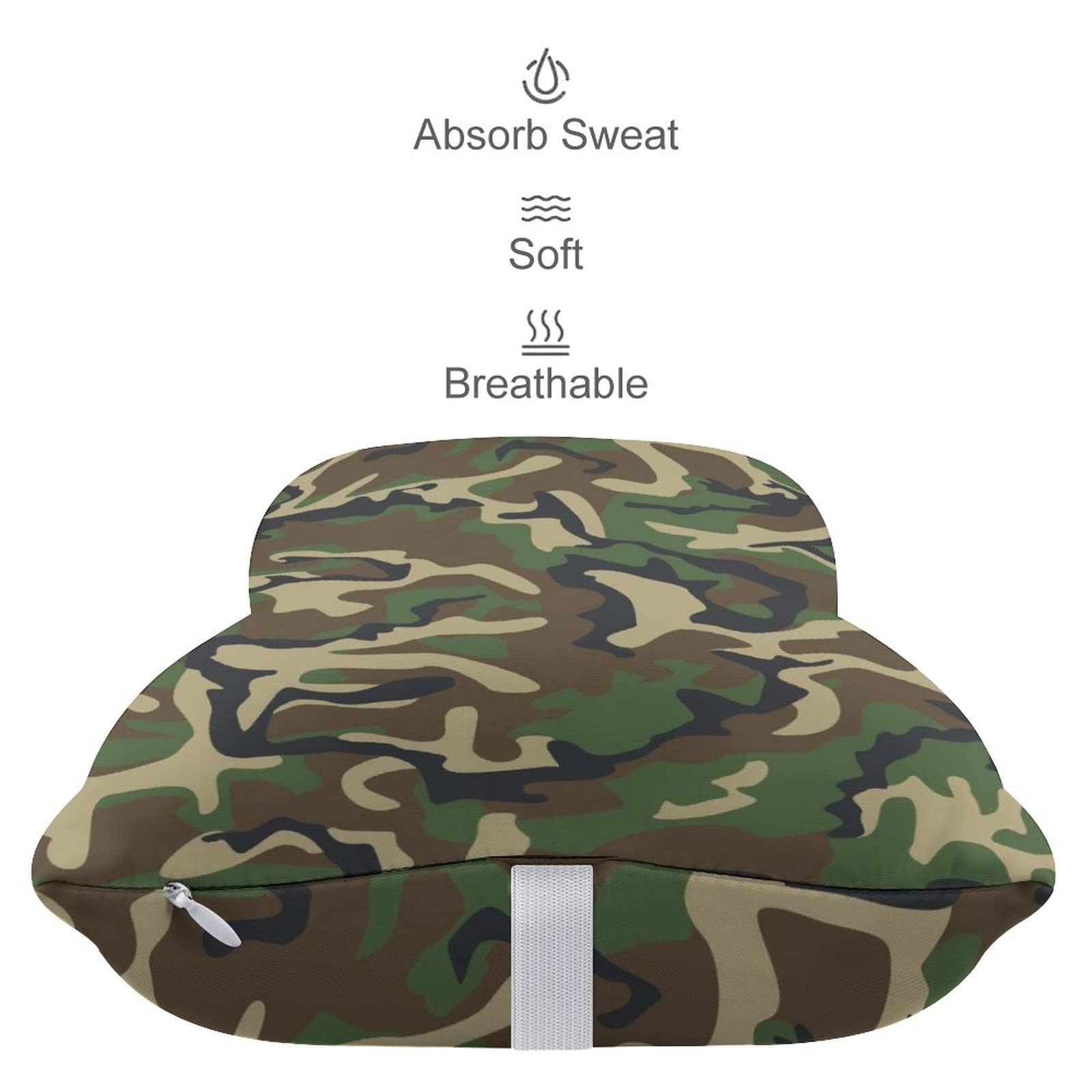JZDACH Car Neck Pillow Memory Foam Head Rest Support Cushion Compatible with Army Classic Camouflage Pattern for Travel Car Seat, Boys Gaming Office Chair,Travel Portable Pillow