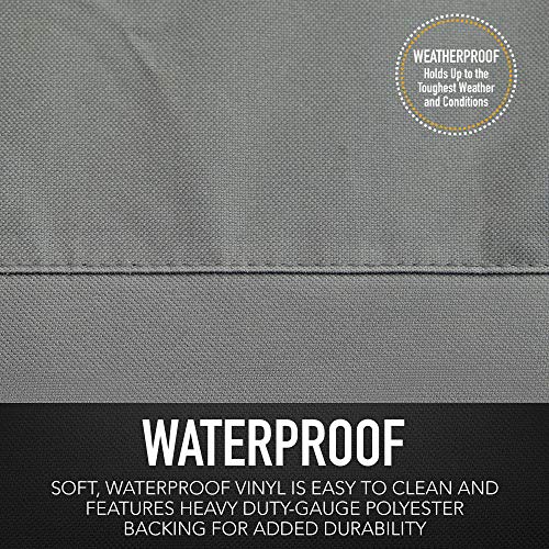 Kenmore Elite PA-20382 65" BBQ Grill Cover, Heavy Duty Weatherproof Fabric for Outdoor Patio Backyard, Fits Grills up to 65" Width, Gray