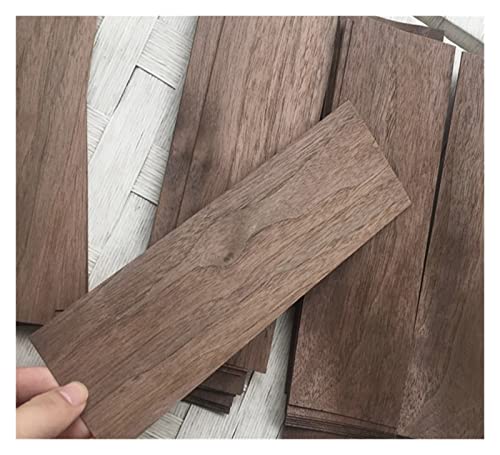 NUPART 30pcs 6.5x17cm Thickness:0.35-0.4mm Black Walnut Log Bark Veneer Pure Solid Wood Chips