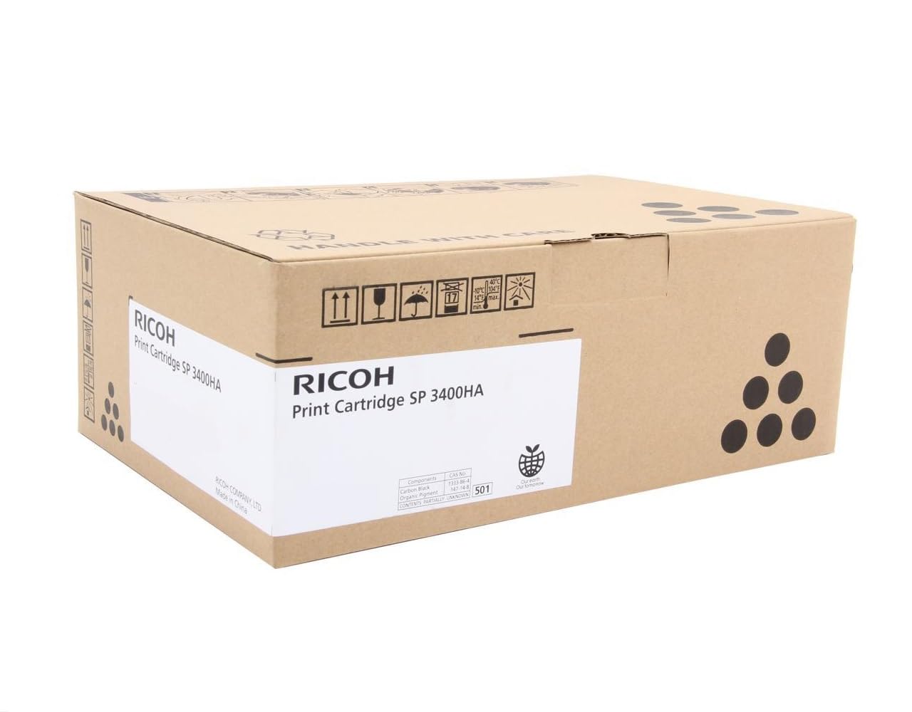 Ricoh 406465 Aficio SP 3400 3410 Toner Cartridge (Black) in Retail Packaging