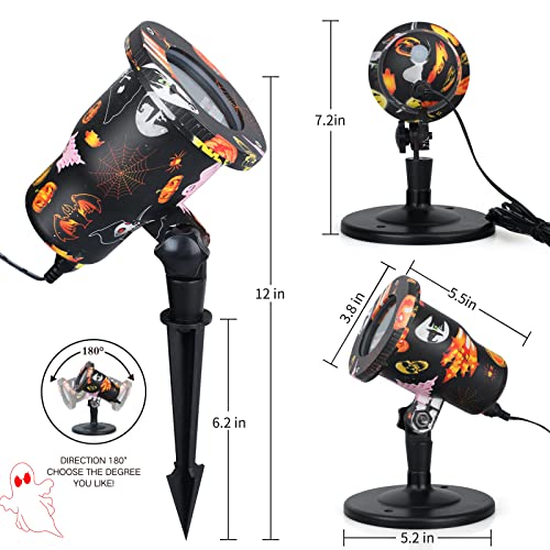 Halloween Projector Lights Outdoor Waterproof,Halloween Laser Lights with Remote Control,Halloween Decorations LED Lights with 8 Patterns for Patio, Garden, Wall,Gate,Halloween Decorations, Party.