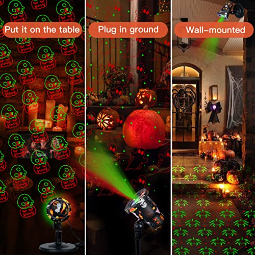 Halloween Projector Lights Outdoor Waterproof,Halloween Laser Lights with Remote Control,Halloween Decorations LED Lights with 8 Patterns for Patio, Garden, Wall,Gate,Halloween Decorations, Party.