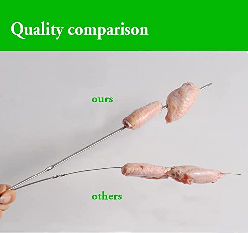 Killer's Instinct Outdoors Flat Metal Grilling Skewers Wider Thicker Stainless Steel Reusable BBQ Sticks Barbecue Skewers 14’’0.16’’0.05’’ Set of 24 Barbecue Sticks Metal Kebab Skewers For Grilling