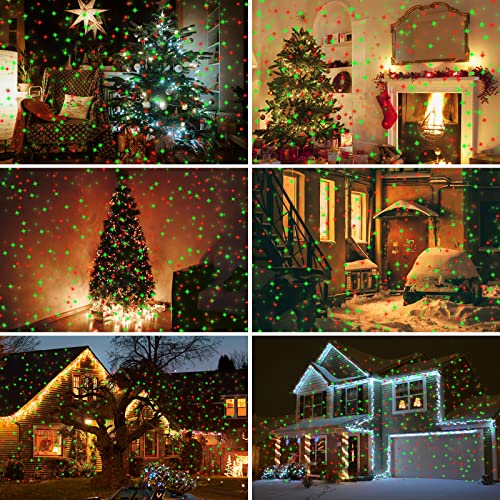 Christmas Lights Projector Outdoor, Laser Light Projection Outside LED Projectors Spotlight Show Waterproof Christmas Decorations Lighting for Xmas Holiday with Timer Remote