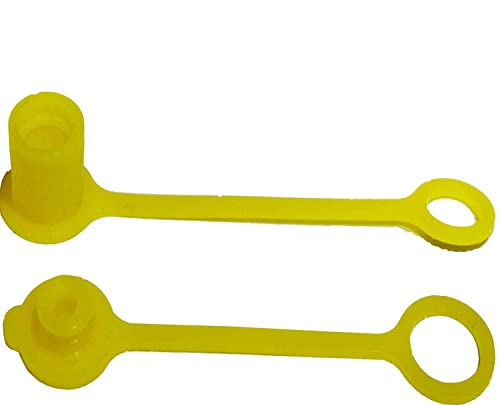 AuPro 1/4 Gas Port Plug and Dust Cap 1/4In Quick Disconnect Connect Propane Natural LP, Yellow, 3/8In